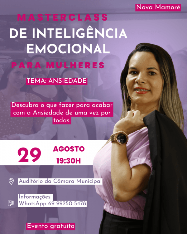 MasterClass de inteligência emocional - ANSIEDADE em Nova Mamoré - Sympla