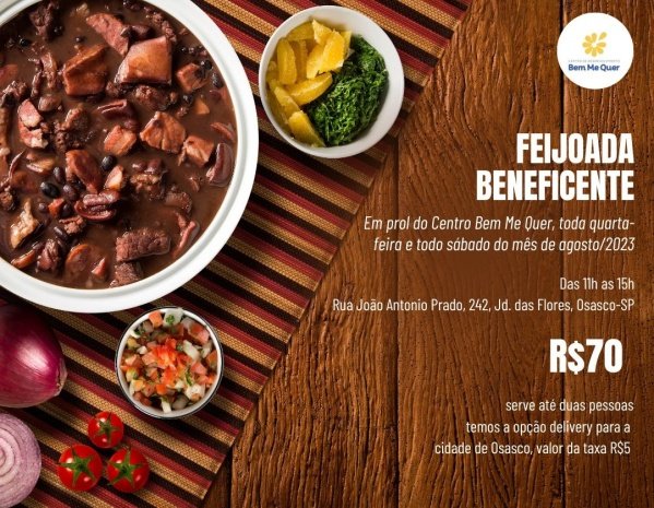 Feijoada Beneficente ao longo do mês de agosto em prol do Centro Bem Me Quer em Osasco - Sympla