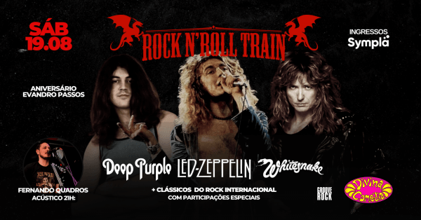 Show - Rock N' Roll Train - Especial Led Zeppelin, Deep Purple e ...