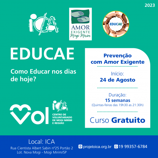 EDUCAE - Prevenção com Amor Exigente em Mogi Mirim - Sympla