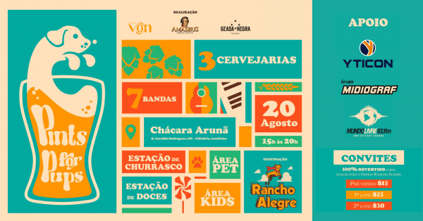 Pints for Pups em Londrina - Sympla