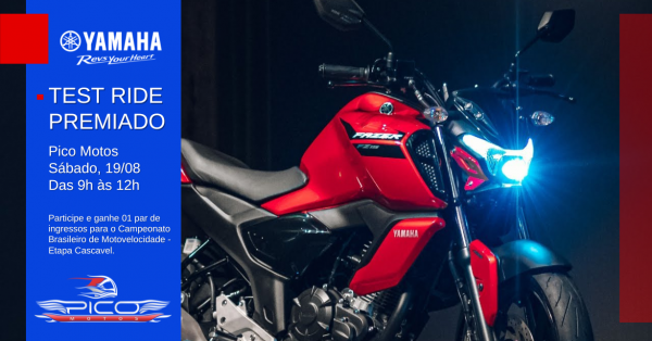 Pico Motos Yamaha | Test Ride Premiado em Foz do Iguaçu - Sympla
