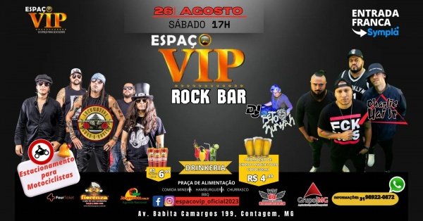 ESPAÇO VIP ROCK BAR em Contagem - Sympla