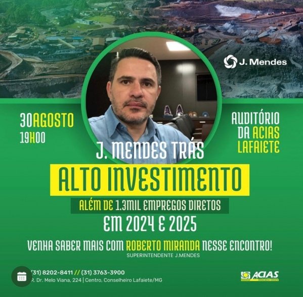 J. Mendes trás alto investimento em Conselheiro Lafaiete - Sympla