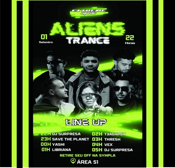 Aliens trance em Belo Horizonte - Sympla