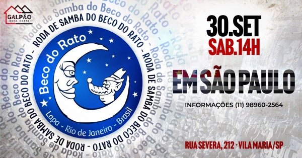 Roda de Samba do Beco do Rato no Galpão Zona Norte (edição de Setembro ...