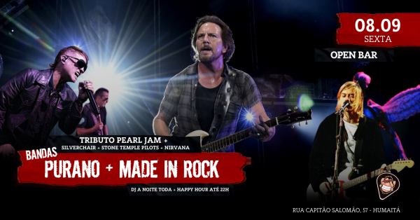 Open Bar com as Bandas Purano + Made In Rock em Rio de Janeiro - Sympla
