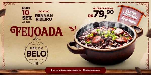 FEIJOADA Do Bar do BELO apresenta RENNAN RIBEIRO em Rio de Janeiro - Sympla
