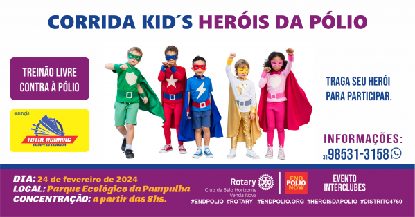 Corrida Kids - Heróis da Pólio em Belo Horizonte - 2024 - Sympla