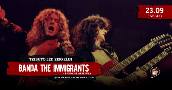 Banda The Immigrants - Tributo Led Zeppelin em Rio de Janeiro - Sympla