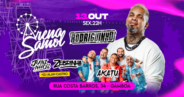 RODRIGUINHO E AKATU - ARENA SAMOL - 13.10 em Rio de Janeiro - Sympla