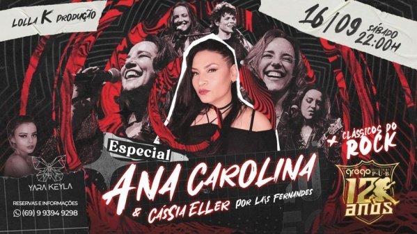 Especial Ana Carolina e Cássia Eller em Porto Velho - Sympla