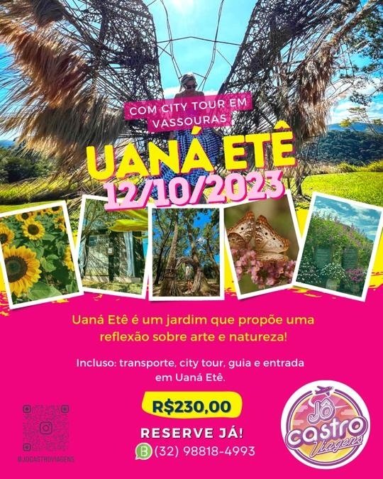 Excursão Uana ete+ city tour em vassouras em Juiz de Fora - Sympla