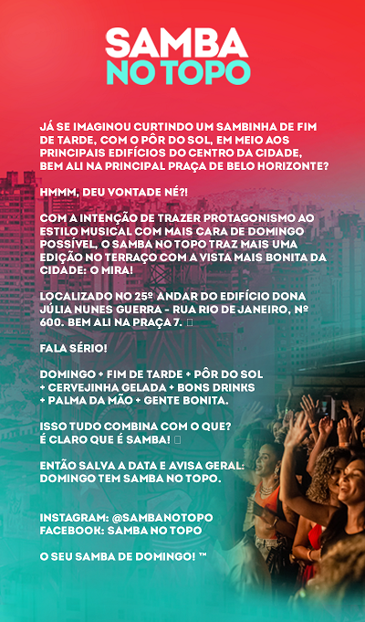 SAMBA NO TOPO - Grupo Kairu + Janamô + Dj Júlia isapunk | DOM 15/10 no ...