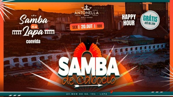 Samba na Lapa com Samba de Caboclo na Antonella em Rio de Janeiro - Sympla