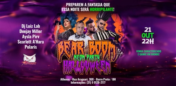 Bear Boom Halloween Neon em Belo Horizonte - Sympla