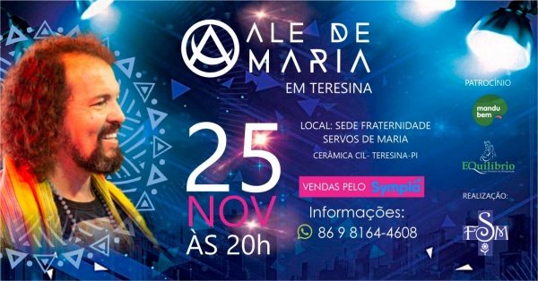 SHOW ALE DE MARIA em Teresina - Sympla
