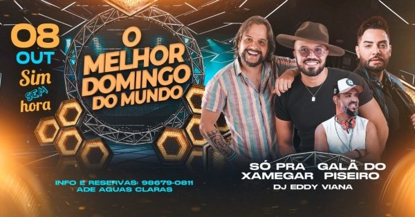 O MELHOR DOMINGO DO MUNDO NO SIM SEM HORA 08/10 em Brasília - Sympla