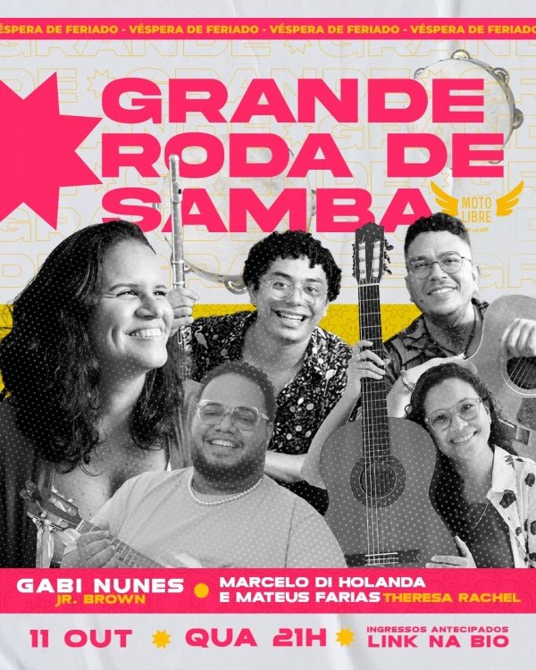 Grande Roda de Samba ~ Gabi Nunes, Mateus, Marcelo, Theresa e Brown em ...