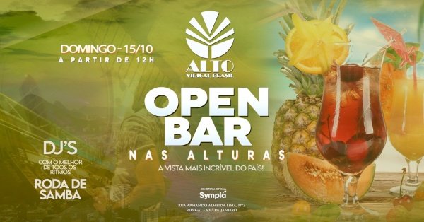 OPEN BAR NAS ALTURAS RODA DE SAMBA E DJ em Rio de Janeiro - Sympla