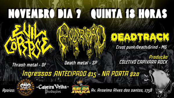 EVIL CORPSE + PODRIDÃO tour em Uberlândia - Sympla
