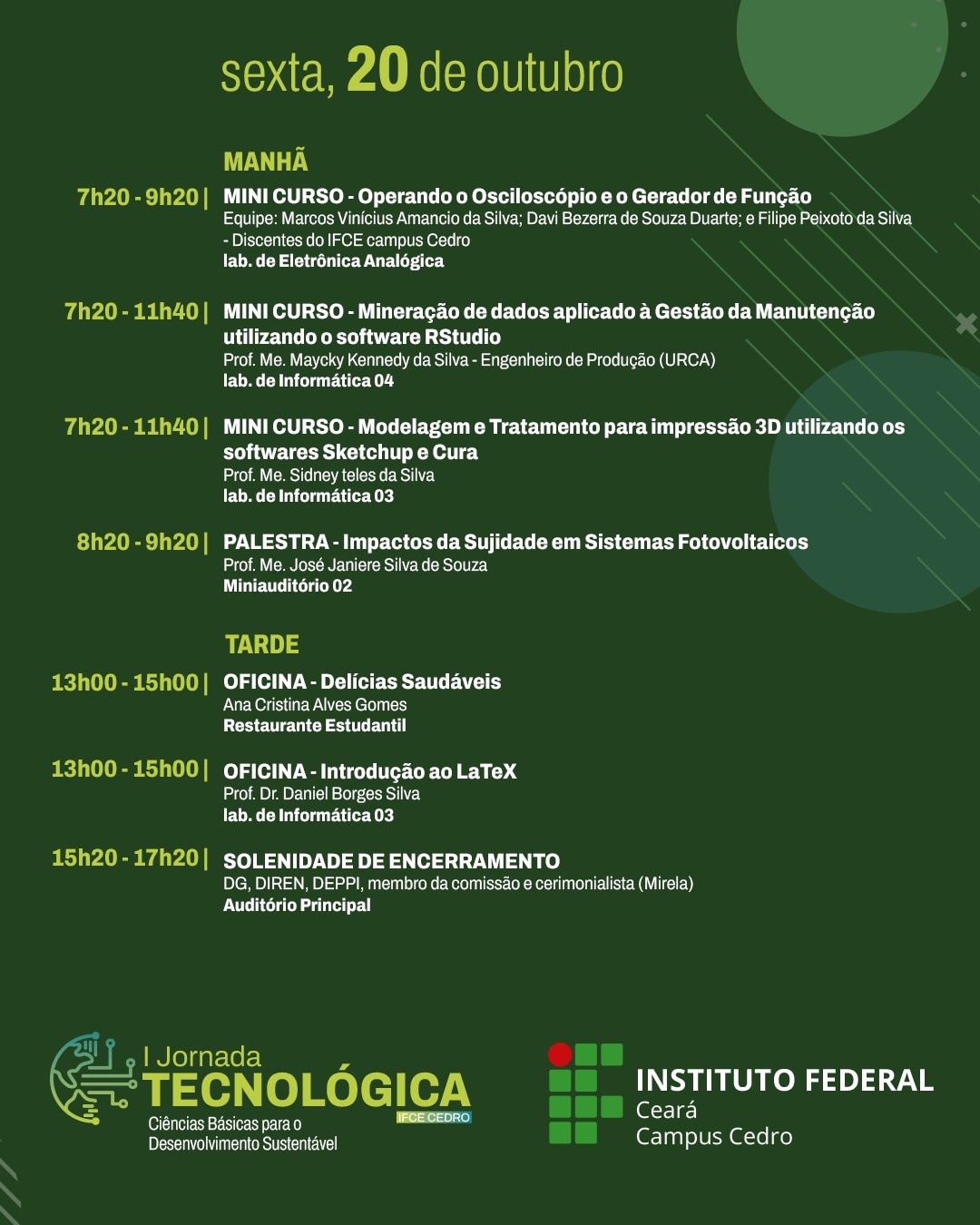 I Jornada Tecnológica do IFCE - campus Cedro em Cedro - Sympla