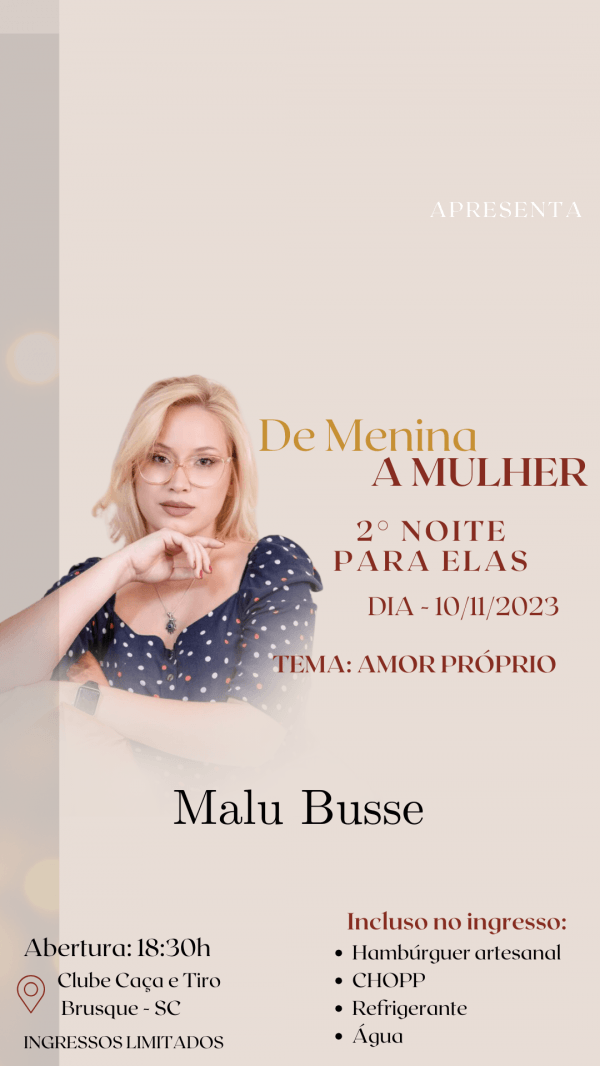 2° Noite para elas - MAM em Brusque - Sympla