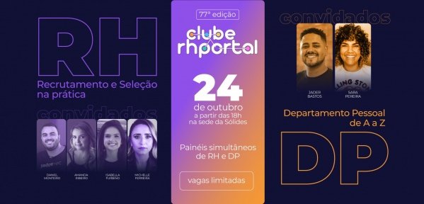 Clube RH Portal 77ª ed. RH+DP (Belo Horizonte) em Belo Horizonte - Sympla