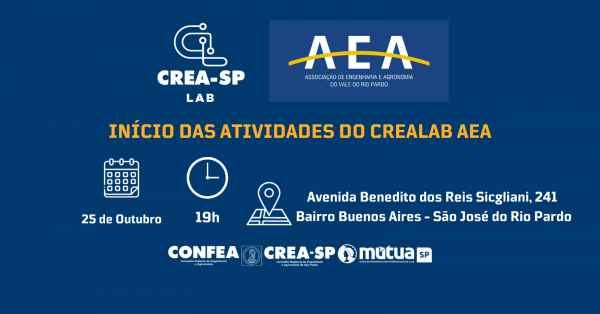 INÍCIO DAS ATIVIDADES DO CREALAB AEA em São José do Rio Pardo - Sympla