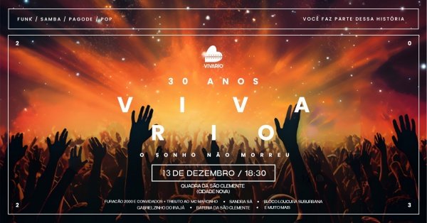 Viva Rio 30 anos - O sonho não morreu em Rio de Janeiro - Sympla