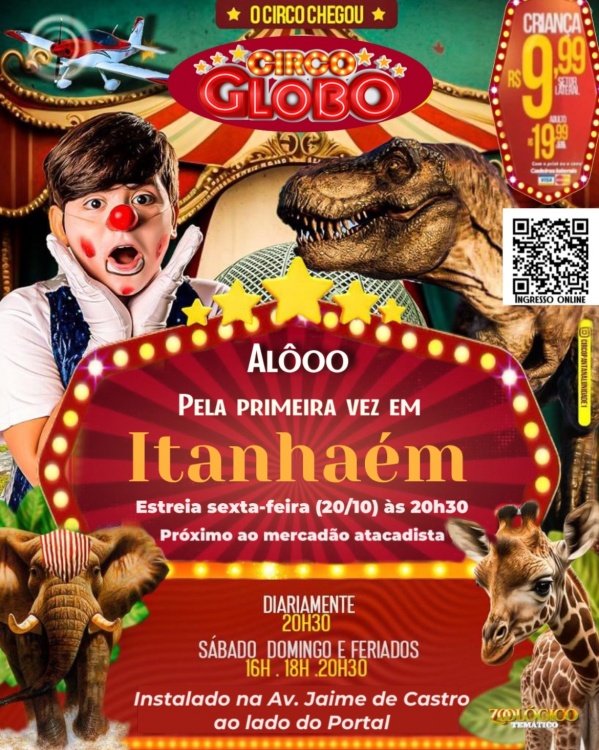 Circo Globo estreia (20/10) em Itanhaém - Sympla