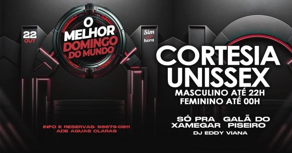 O MELHOR DOMINGO DO MUNDO 22/10 NO SIM SEM HORA em Brasília - Sympla