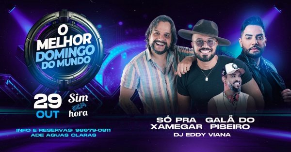 O MELHOR DOMINGO DO MUNDO NO SIM SEM HORA 29/10 em Brasília - Sympla