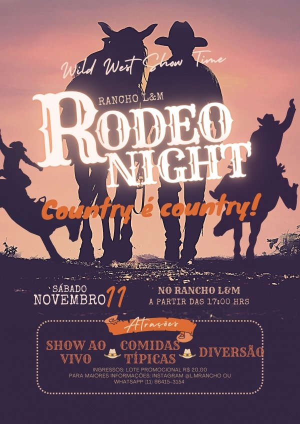 RODEO NIGHT - Country é country! em Jundiaí - Sympla