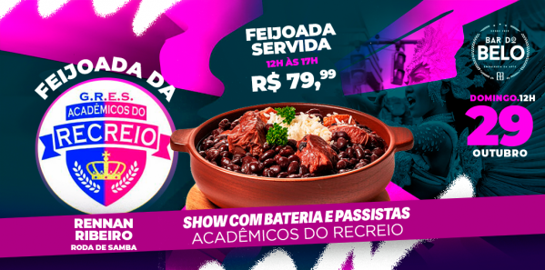 FEIJOADA Do Bar do BELO apresenta RENNAN RIBEIRO e ACADÊMICOS DO RECREIO em Rio de Janeiro - Sympla