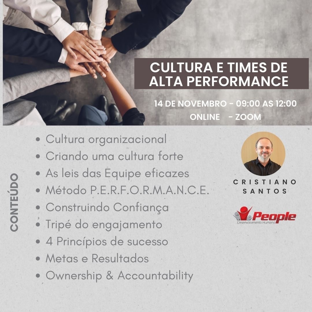 Cultura e Times de Alta Performance - online - Sympla