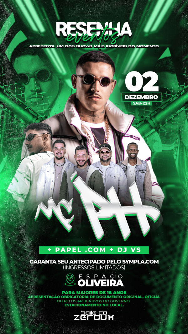 MC PH - BAILE DO RESENHA + PAPEL.COM em Atibaia - Sympla