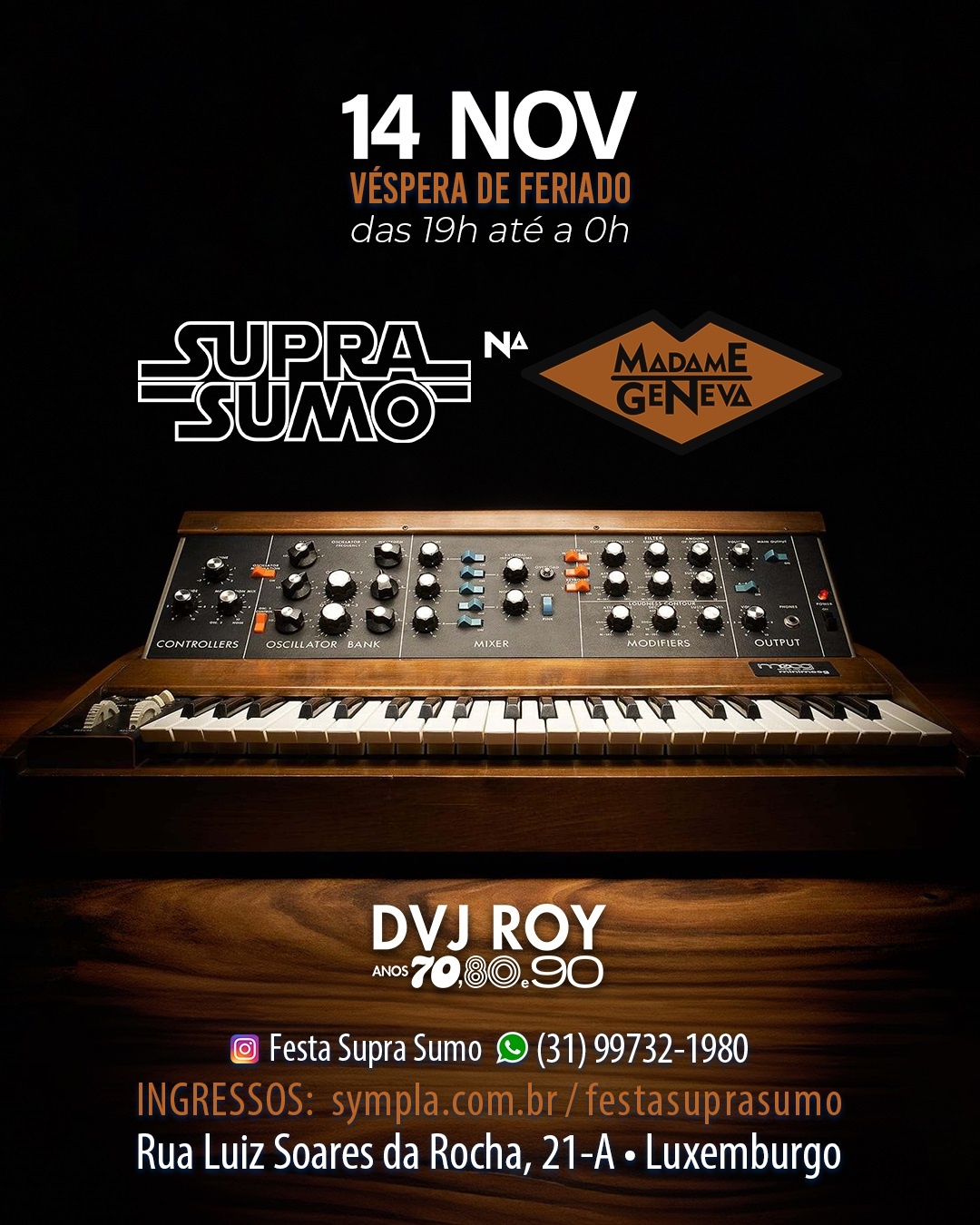 SUPRA SUMO na MADAME GENEVA ::: DVJ Roy em Belo Horizonte - Sympla