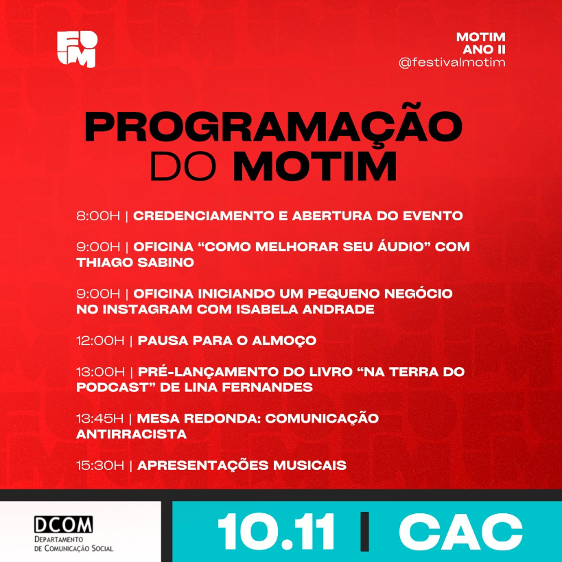 Festival Motim de Comunicação e Cultura em Recife - Sympla