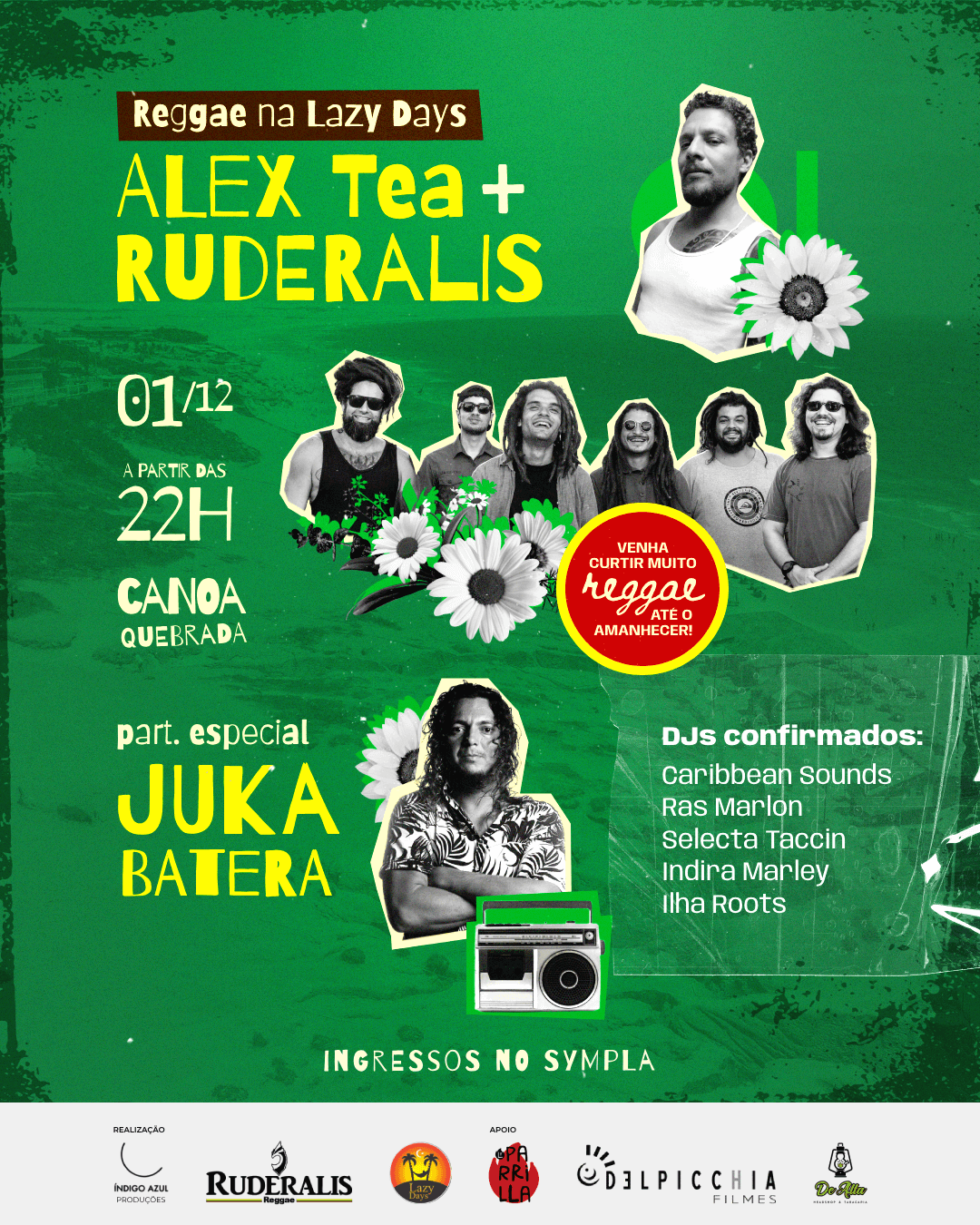 Alex Tea (EUA) e Ruderalis: Reggae na Lazy Days em Aracati - Sympla
