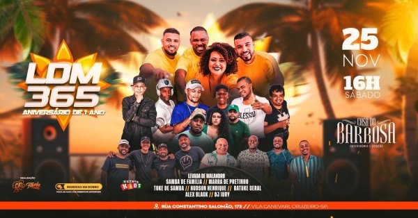 LDM 365 - Aniversário de 1 Ano em Cruzeiro - Sympla