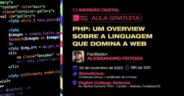 PHP: um overview sobre a linguagem que domina a web em Fortaleza - Sympla PHP: um overview sobre a linguagem que domina a web em Fortaleza - Sympla