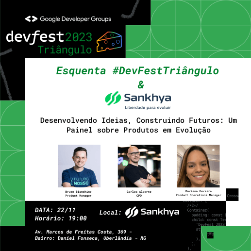 Esquenta DevFest Triângulo + Sankhya em Uberlândia - Sympla