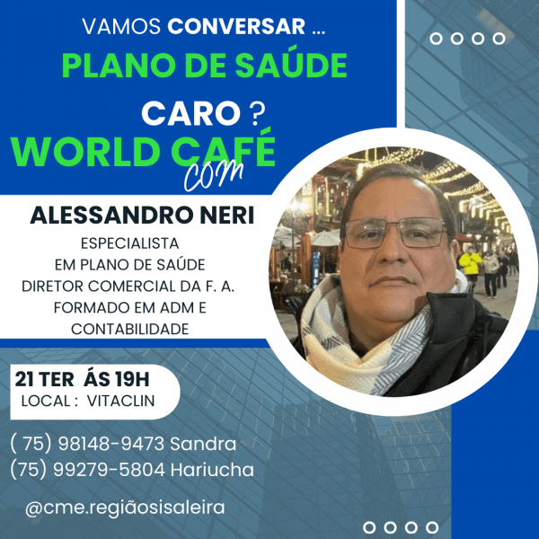 World Café com Alessandro Neri em Serrinha - Sympla