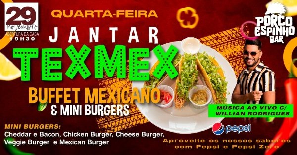 Jantar no Porco Espinho Bar | Tex-Mex e Burgers em Jundiaí - Sympla