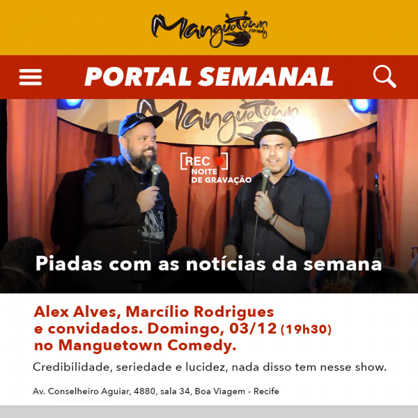 PORTAL SEMANAL - Show de Stand-up com notícias em Recife - Sympla