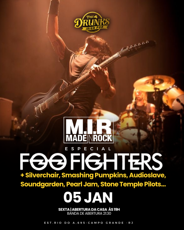 ESPECIAL FOOFIGTHERS- MADE IN ROCK em Rio de Janeiro - Sympla