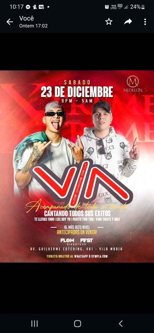 LOS CHICOS DE LA VIA - FLOW FEST em São Paulo - Sympla