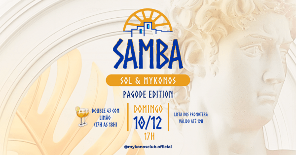 SAMBA, SOL & MYKONOS em Limeira - Sympla