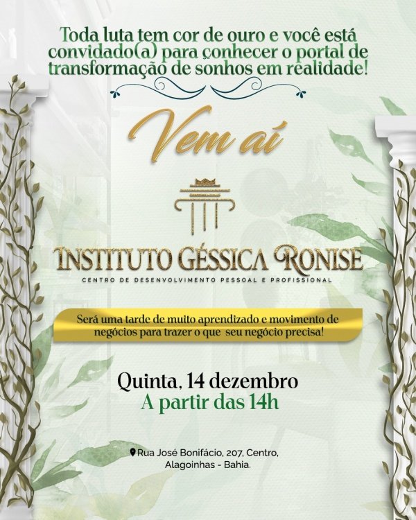 Inauguração do Instituto Géssica Ronise e Ametista em Alagoinhas - Sympla